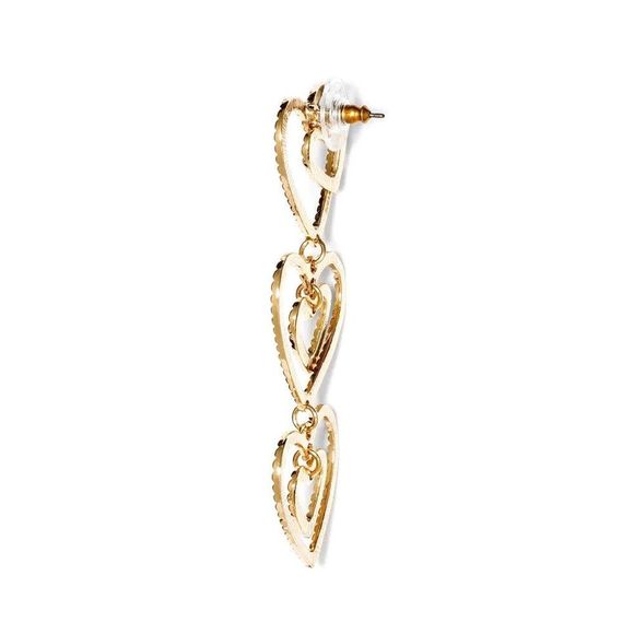 BaubleBar | Jewelry | Sugar Fix Stacked Gold Heart Drop Earrings Gold ...